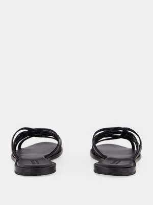 Dragon Diffusion Woven Leather Flat Sandals