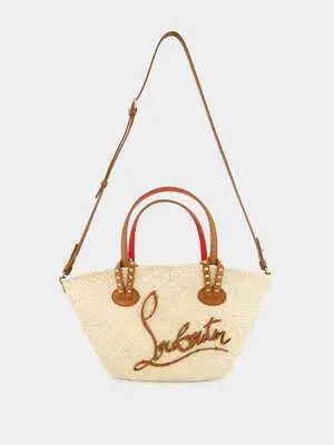 CHRISTIAN LOUBOUTIN Cabata Mini Basket Bag Raffia