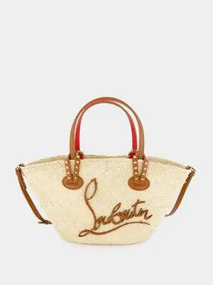 CHRISTIAN LOUBOUTIN Christian Louboutin Cabata Mini Basket Bag Raffia Beige