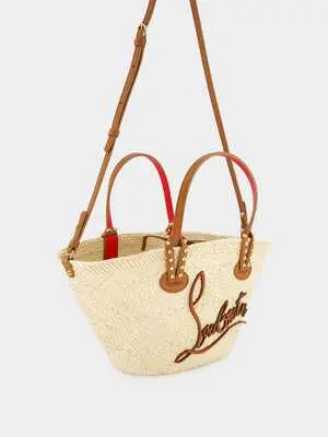 CHRISTIAN LOUBOUTIN Cabata Mini Basket Bag Raffia