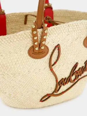 CHRISTIAN LOUBOUTIN Cabata Mini Basket Bag Raffia