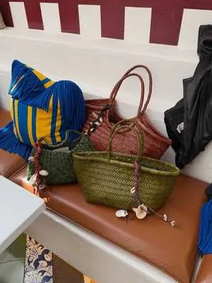Dragon Diffusion Triple Jump Big Woven Leather Tote - Green