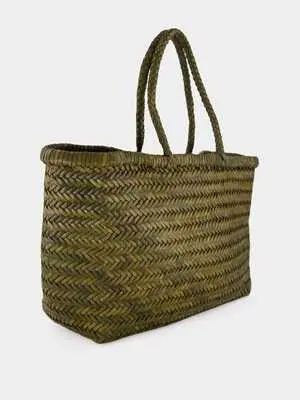 Dragon Diffusion Triple Jump Big Woven Leather Tote
