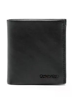 Calvin Klein Logo-lettering Leather Wallet - Black