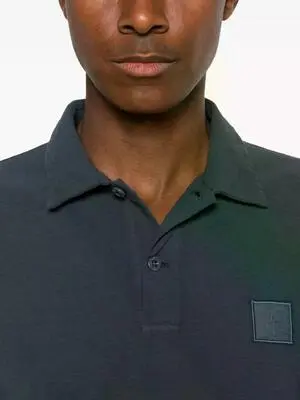 Stone Island Logo-patch Long-sleeve Polo Shirt