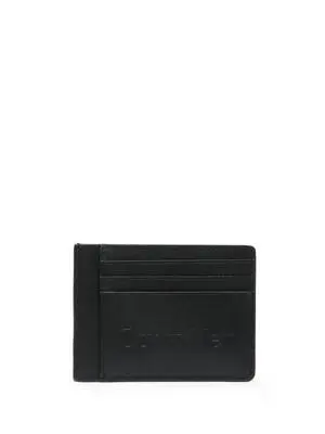 Calvin Klein Logo Embossed Leather Cardholder - Black