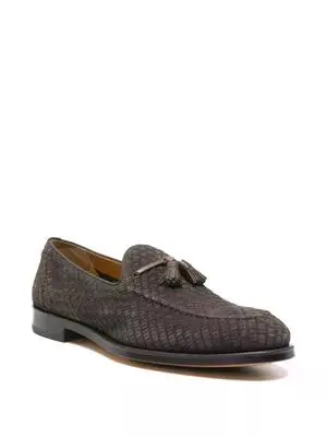 DOUCAL'S Woven Tassel Loafers - Brown