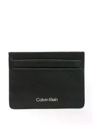 Calvin Klein Logo-stamp Leather Cardholder - Black