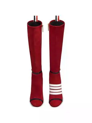 Thom Browne Soft Suede Trompe L’œil 4-bar Sandal Boots 105mm - Red