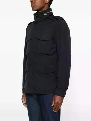 MOORER Denver Shoulder-epaulette Jacket - Blue