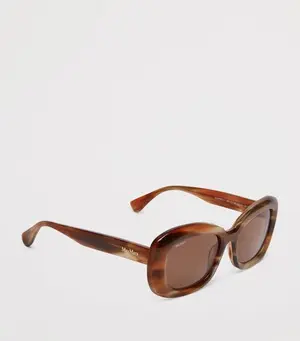 Max Mara Oversized Oval Sunglasses - Red