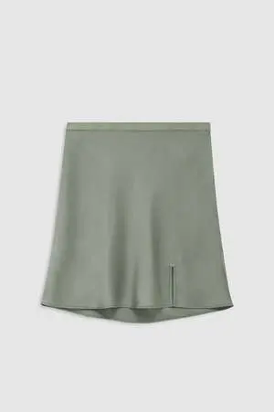 ANINE BING Chrisly Silk Charmeuse Mini Skirt - Sage