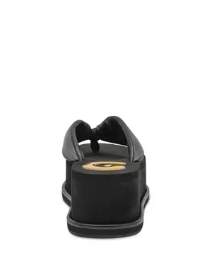 Cult Gaia Leather Platform Thong Sandals - Black