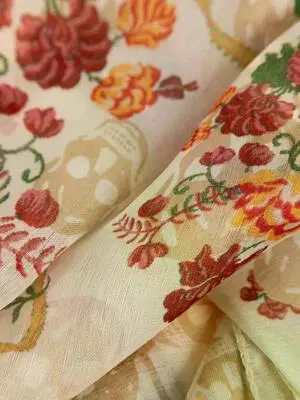 Alexander McQueen Floral-print Skull Scarf