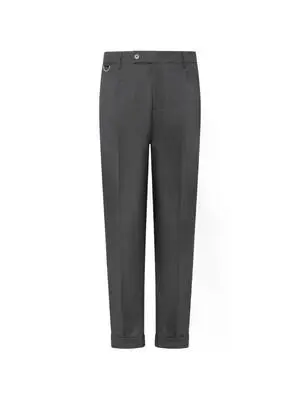 LOW BRAND D-ring Pressed-crease Trousers - Grey
