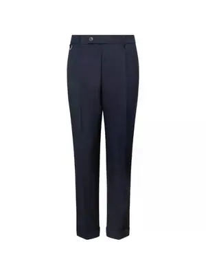 LOW BRAND Pressed-crease Turn-up Trousers