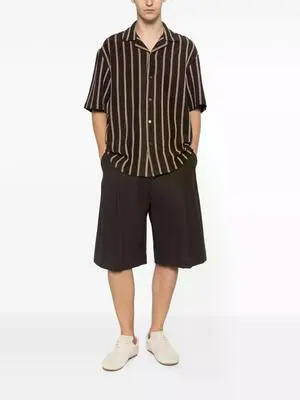 BOSS Striped Ribbed-knit Shirt - Brown