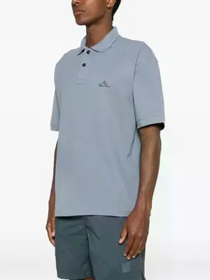 Stone Island Logo-embroidered Polo Shirt - Blue
