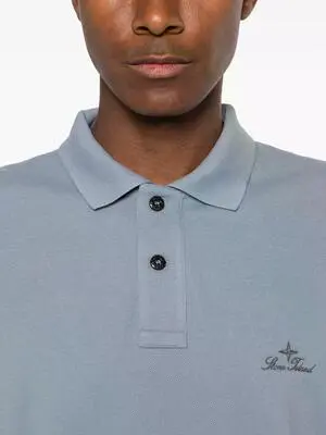 Stone Island Logo-embroidered Polo Shirt - Blue
