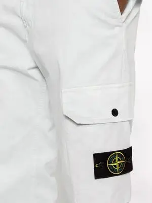 Stone Island Cargo Pants With Logo Patch - Blue