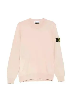 Stone Island Compass-patch Zip-up Hoodie - Pink