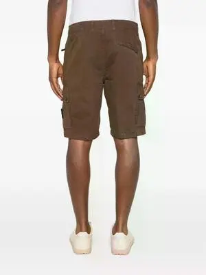 Stone Island Cargo Shorts With Compass Motif - Brown