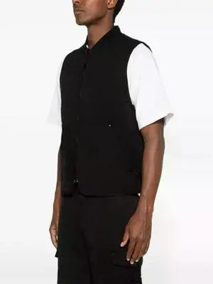 Stone Island Padded Zip-up Gilet - Black