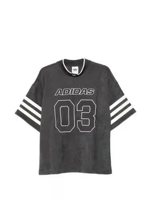 Adidas Ribbed Logo-print T-shirt