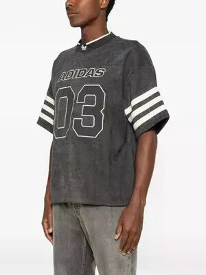 Adidas Ribbed Logo-print T-shirt