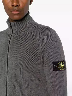 Stone Island Logo-patch Crew-neck Cardigan