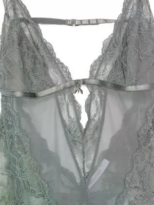 Patrizia Pepe Lace-paneled Sheer Body - Grey