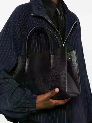 COCCINELLE Grained Leather Tote Bag - Black