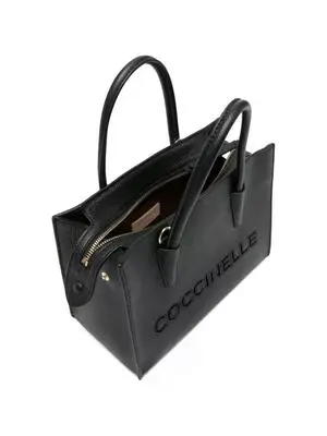 COCCINELLE Grained Leather Tote Bag - Black