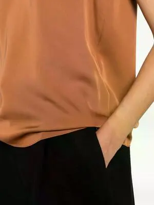 Theory Sleeveless Round-neck Blouse - Brown