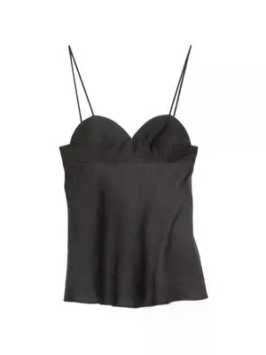 CORDERA Sweetheart Neck Spaghetti-strap Top - Black