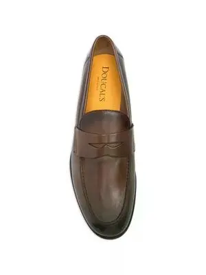 DOUCAL'S Polished Leather Loafers - Brown