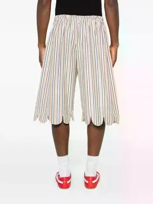 CHARLES JEFFREY Striped Scalloped Shorts