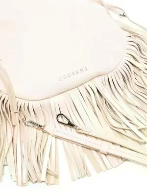 Orciani Fringe-detailed Drawstring Bucket Bag - Neutrals