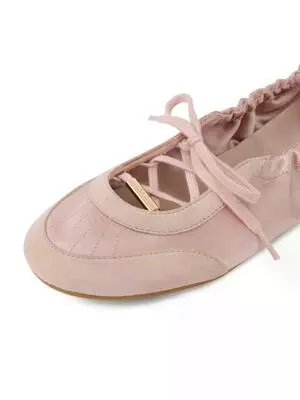 Chloé Lace-up Ballet Flats - Pink