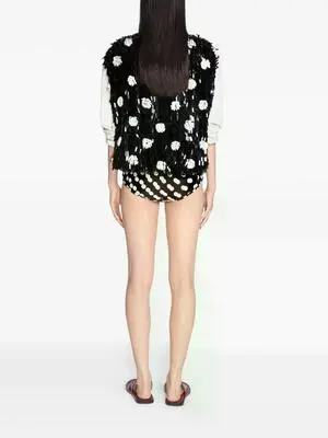 Dries Van Noten Embroidered Polka-dot Silk Top