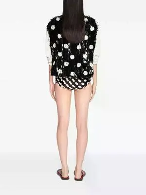 Dries Van Noten Embroidered Polka-dot Silk Top - Black