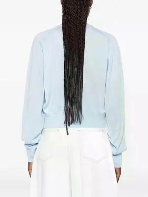 Jacquemus Le Sweater J Logo-embroidered Crew-neck Sweater - Blue