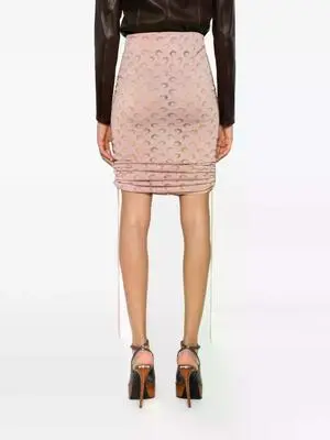 MARINE SERRE Moon Print Ruched Skirt - Pink