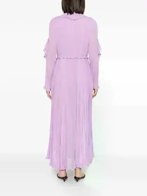 Alberta Ferretti Ruffled Pleated Maxi Dress