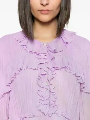 Alberta Ferretti Ruffled Pleated Maxi Dress