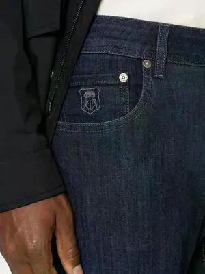 Corneliani Logo-embroidered Jeans - Blue