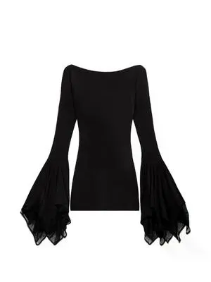 Blumarine Mini Dress With Flared Sleeves - Black