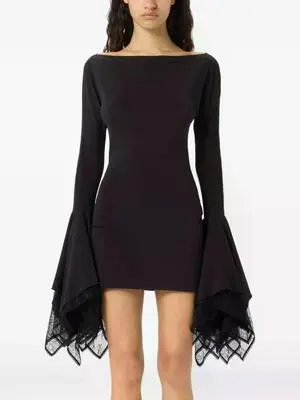Blumarine Mini Dress With Flared Sleeves - Black