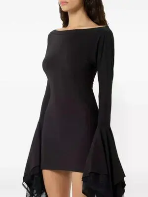 Blumarine Mini Dress With Flared Sleeves - Black