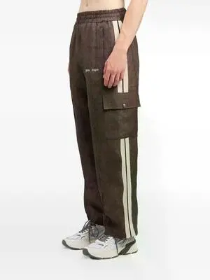 Palm Angels Logo Embroidered Track Trousers - Brown